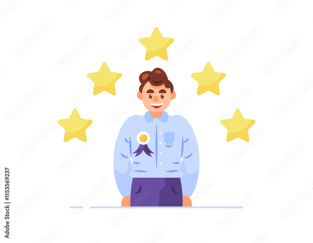 best worker concept. getting award and appreciation. achievement and ...