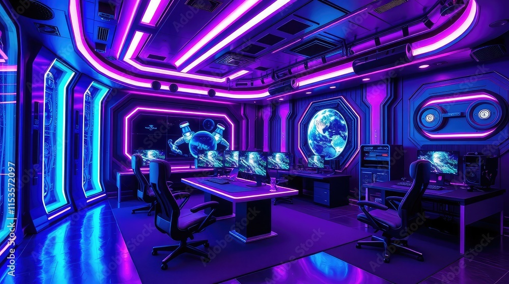 High contrast, space features, deep ultraviolet colors, cutting-edge ...