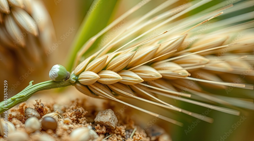 The life cycle of a wheat plant from seed to harvest is shown in this ...