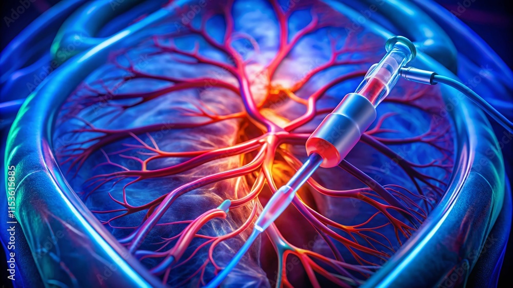 Subclavian Vein Central Venous Catheter Close-up - Medical IV Access ...