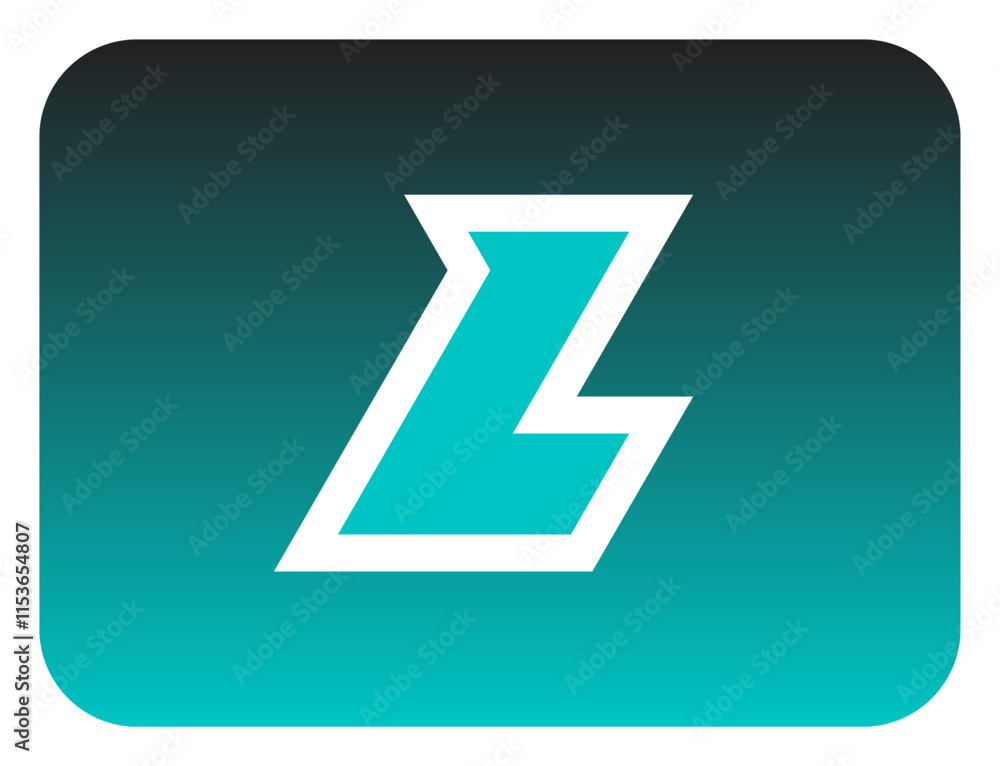 The bold slanted "L" letter logo sharp corners is made from a basic ...