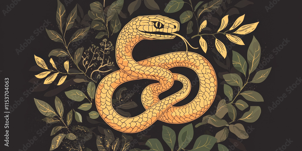 Continuous A digital illustration of an Ouroboros, depicting a snake ...