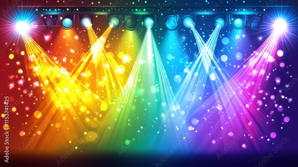 Colorful Stage Lights with Sparkles and Background for Concerts, Events ...