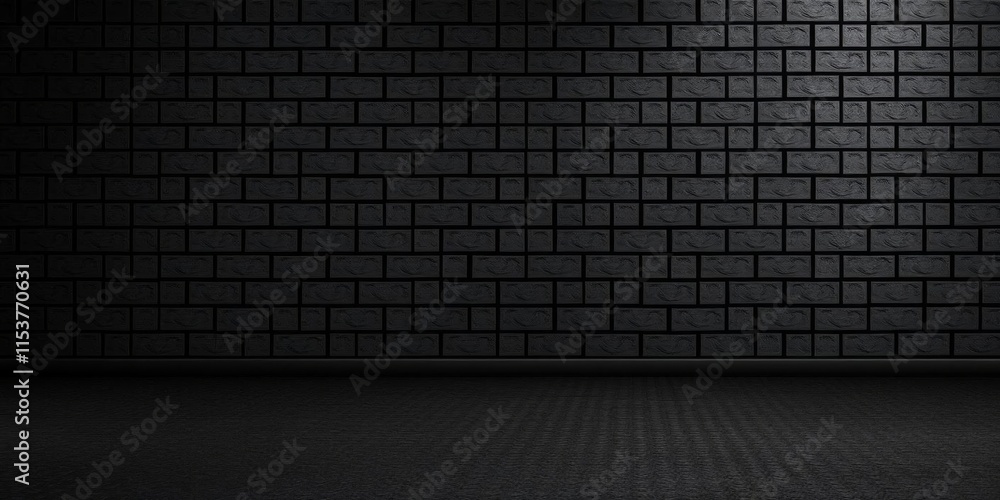 Seamless 3D black rubber flooring texture background with realistic ...