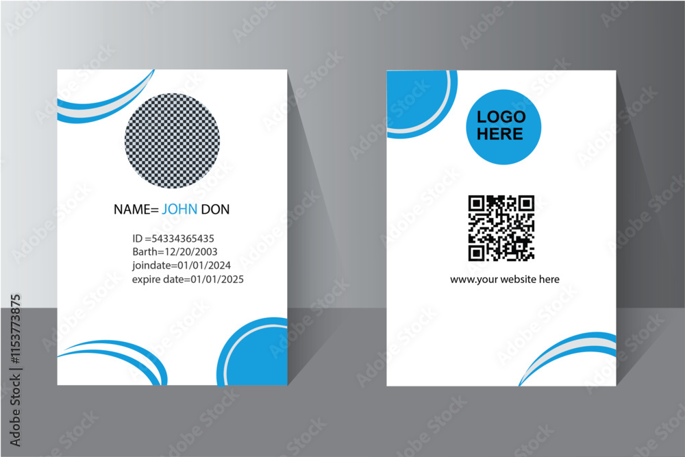adobe file professional corporate id card template, clean id card ...