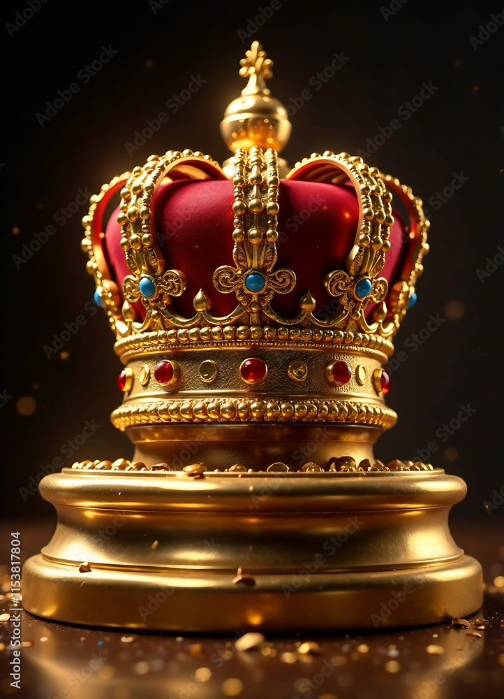 Golden Vip word illustration and crown , AI generation new image Stock ...
