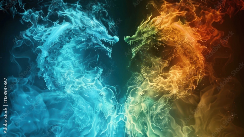 Ice and fire abstract wallpaper, a dangerous vs beautiful balance of ...