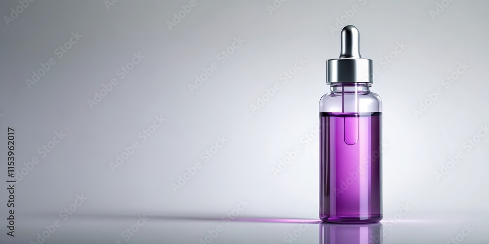 A minimalist illustration of an ampoule with a simple, modern design ...