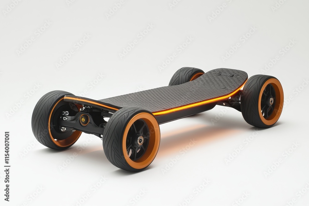 Futuristic Electric Skateboard with Carbon Fiber Deck and LED Lighting ...