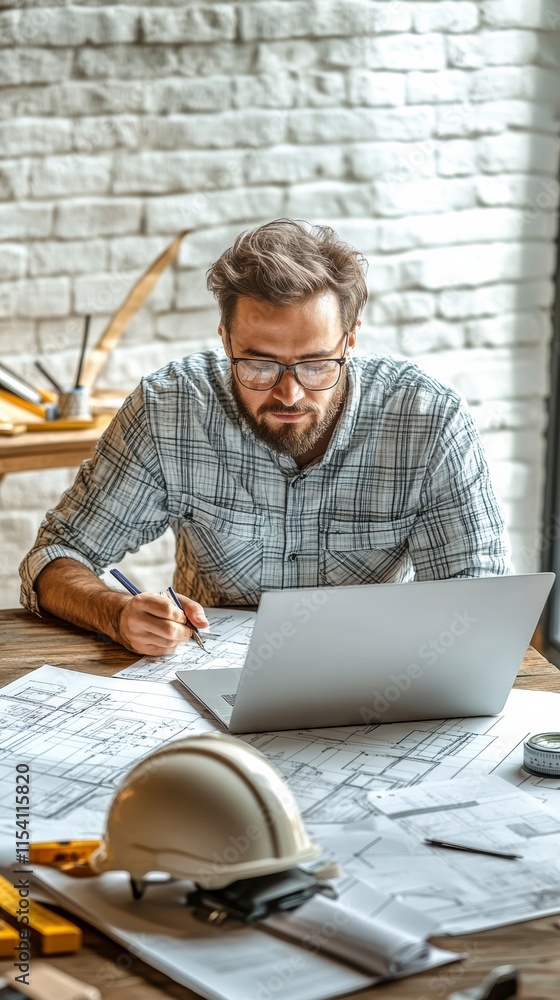 realistic photos of architects with codes and regulations for their ...