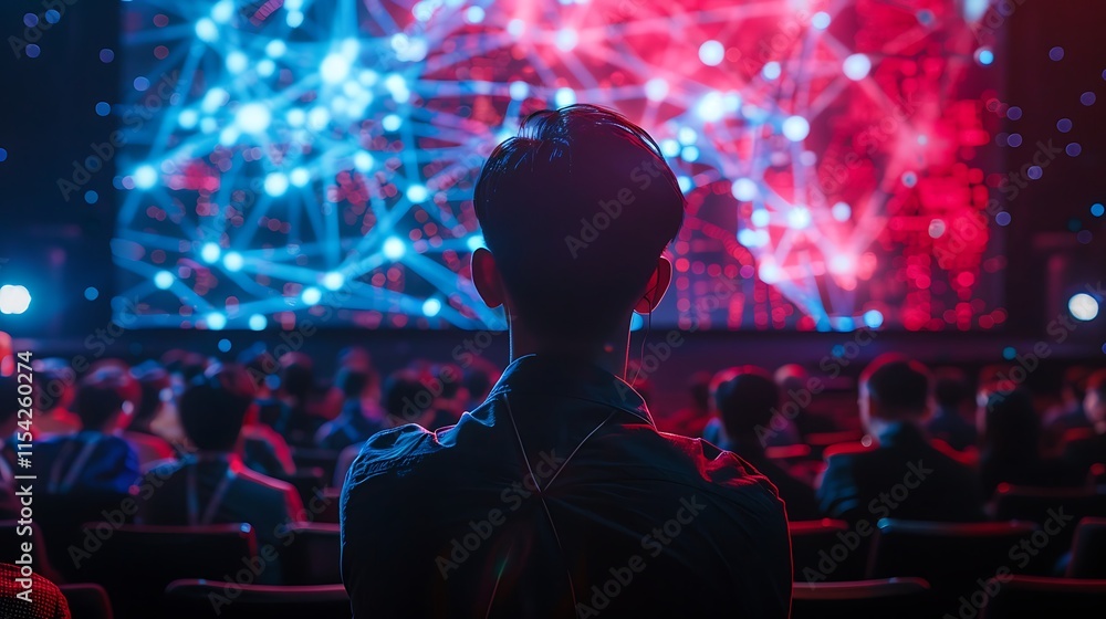 Computer Science Startup Conference: On Stage Speaker Does Presentation ...