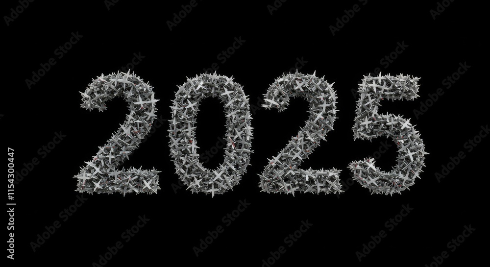 2025 decorated text, 2025 background, 2025 text design, ai generative ...