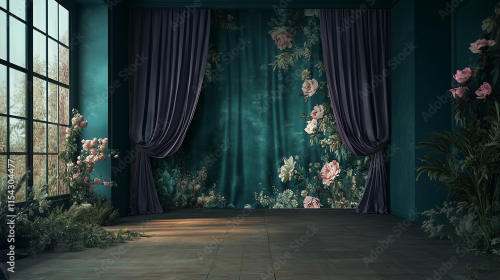 Photoshoot Backdrop Digital Backdrop | Fine Art Curtain Wall Textures ...