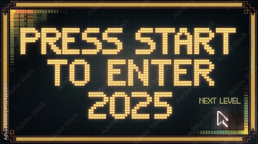 4K Retro Gaming Wallpaper - Press Start to Enter 2025, Next Level ...
