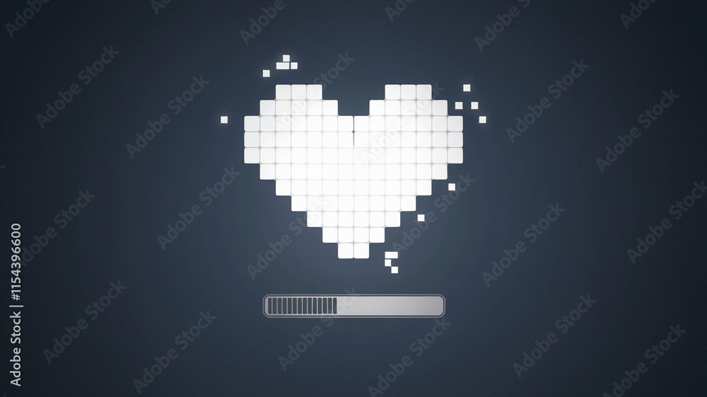 Loading Love - Pixel Art Wallpaper 4K Stock Illustration | Adobe Stock