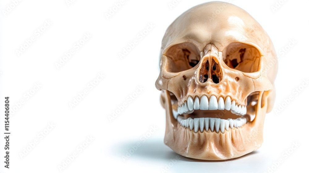 ภาพถ่าย Stock An anatomically accurate human skull model with detailed ...