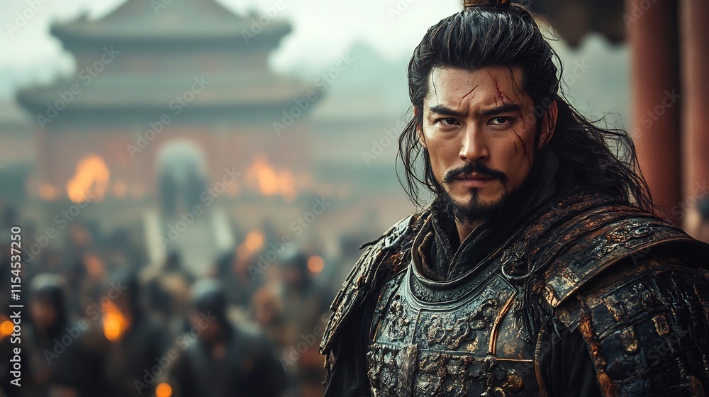 Chinese swordsman from the 3rd century BC in silk armor with a broad ...