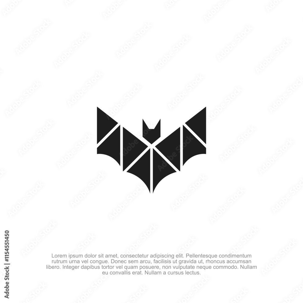 Sharp and stylish geometric modern bat logo, combining precision and ...