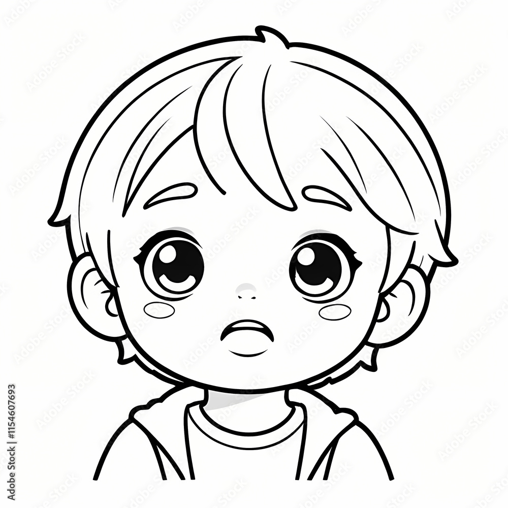 Coloring book. Cute kawaii girl cartoon vector illustration. Kid ...