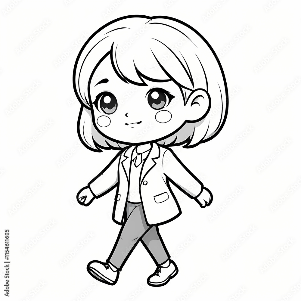 Cute student Back To School Cartoon. Cute Boy Coloring Page Printable ...