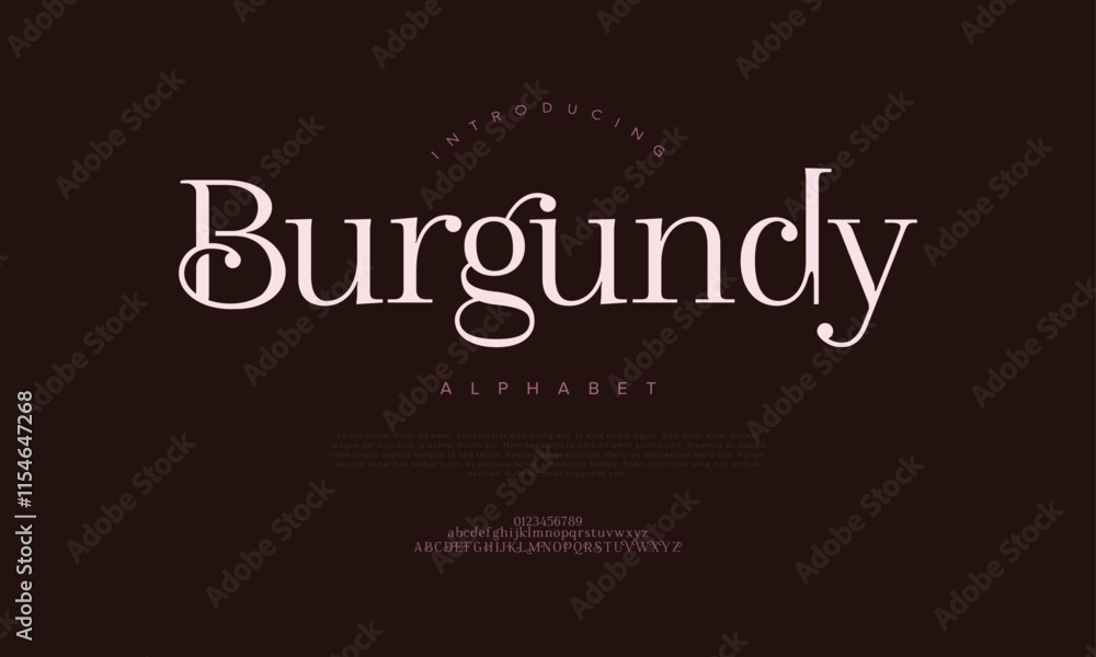 Burgundy typography beauty fashion elegant minimalist serif italic ...