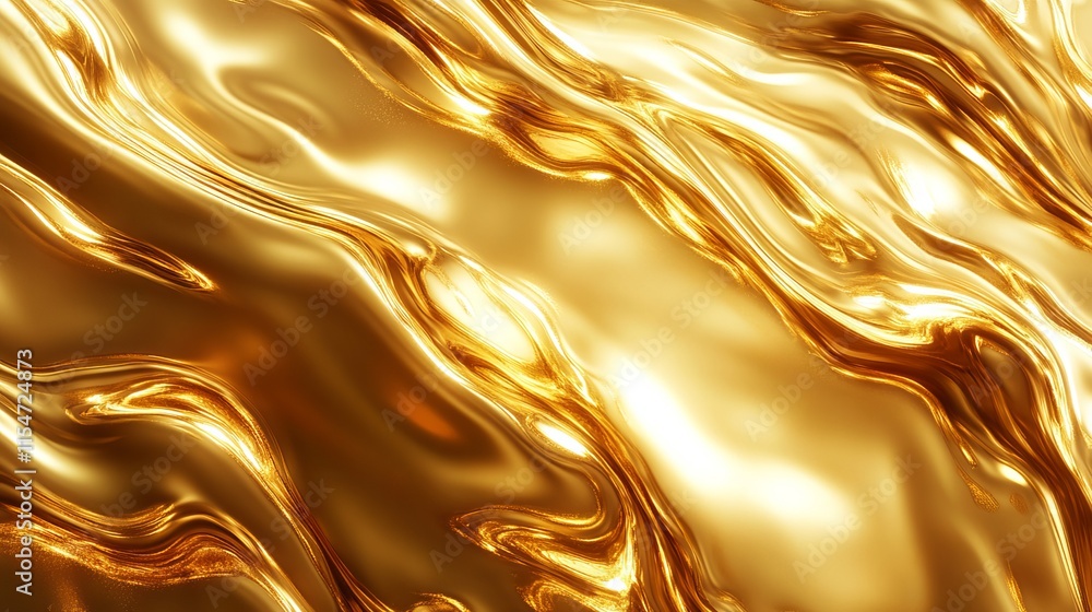 Abstract liquid gold texture background with flowing metallic design ...
