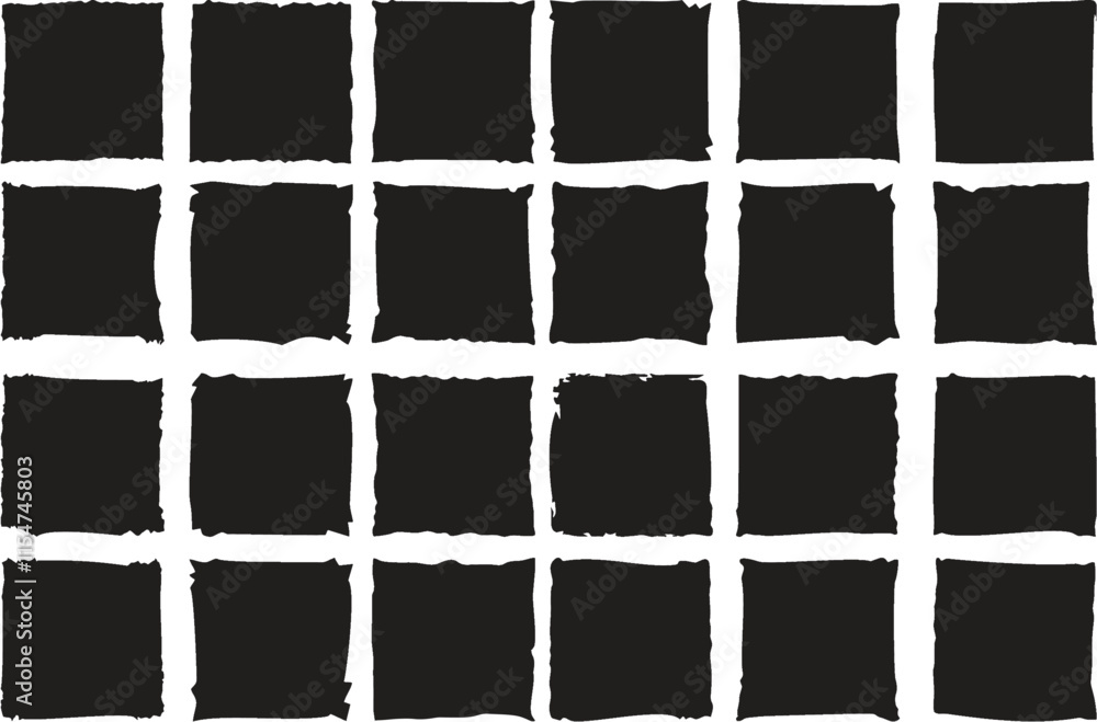 Grunge Distressed Square Shapes backgrounds. Hand drawn isolated for ...