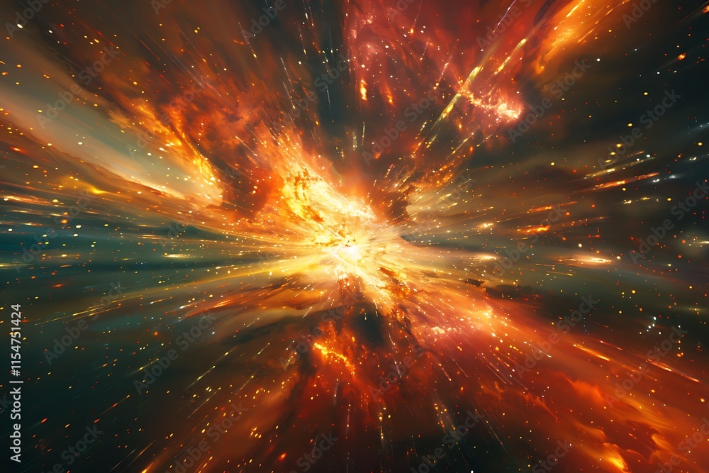 Cosmic explosion event space digital art sci-fi environment dynamic ...