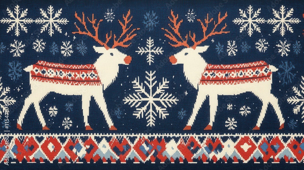 Sami Heritage Patterns, intricate designs of reindeer, snowflakes ...