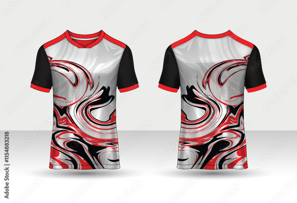 T-shirt sport vector design template, Men football club uniform mockup ...