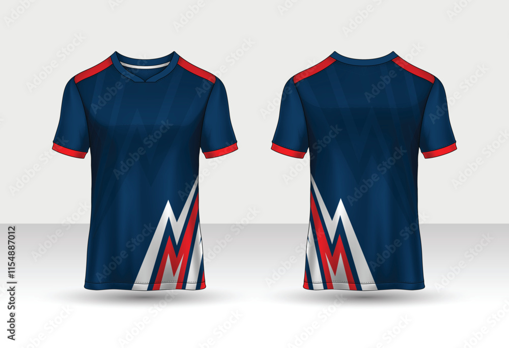 T-shirt sport vector design template, Men football club uniform mockup ...