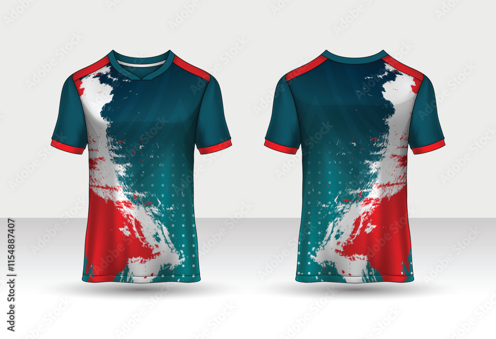 T-shirt sport vector design template, Men football club uniform mockup ...