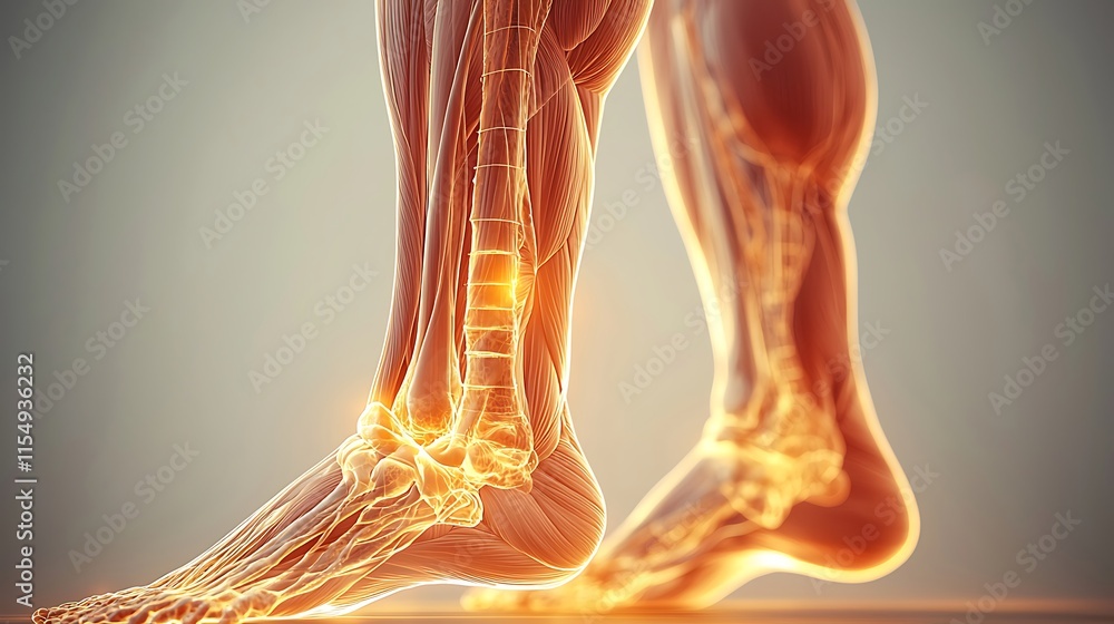 Foto de Stock Cross-sectional anatomy view of human calf muscles, deep ...