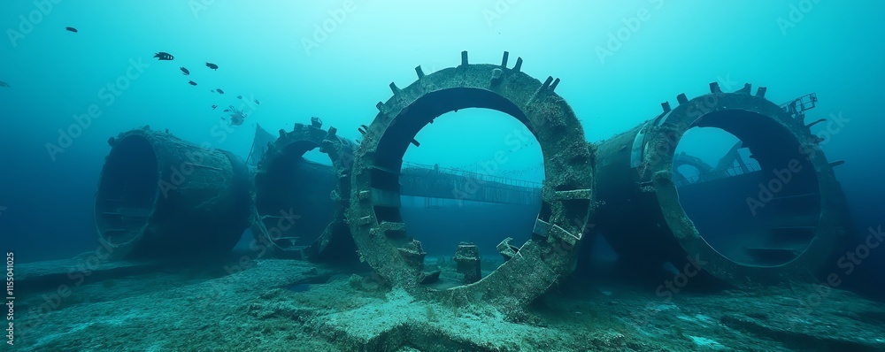 Submerged circular structures create an underwater enigma. Explore the mystery of these ...