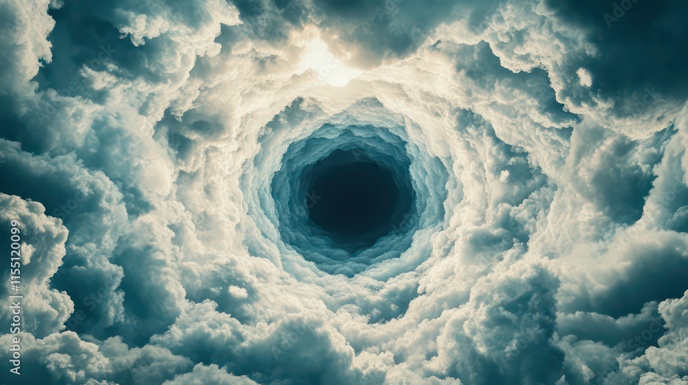 massive circular cloud formation with dark center resembling vortex in ...