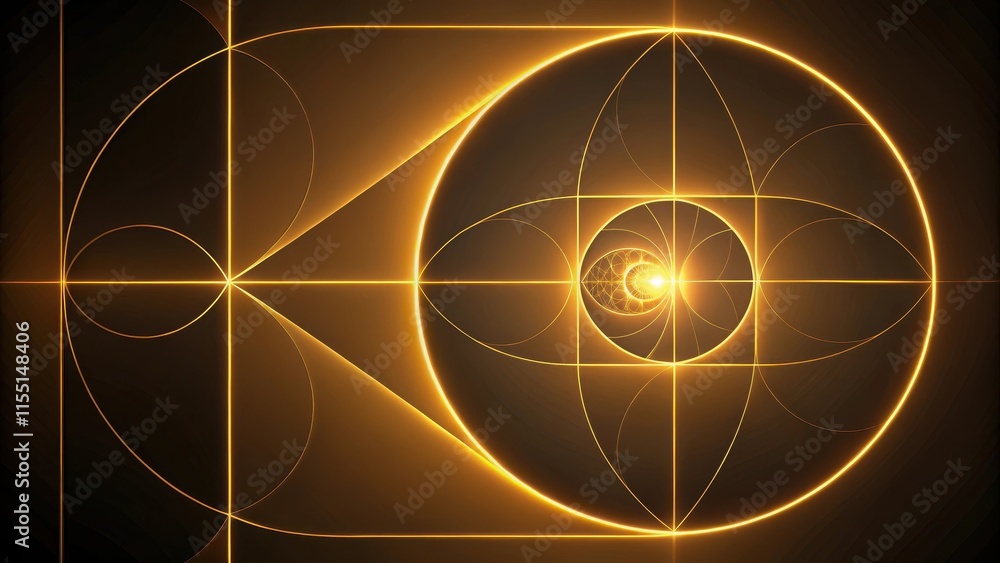 Golden ratio Fibonacci spiral wallpaper design with a mesmerizing ...