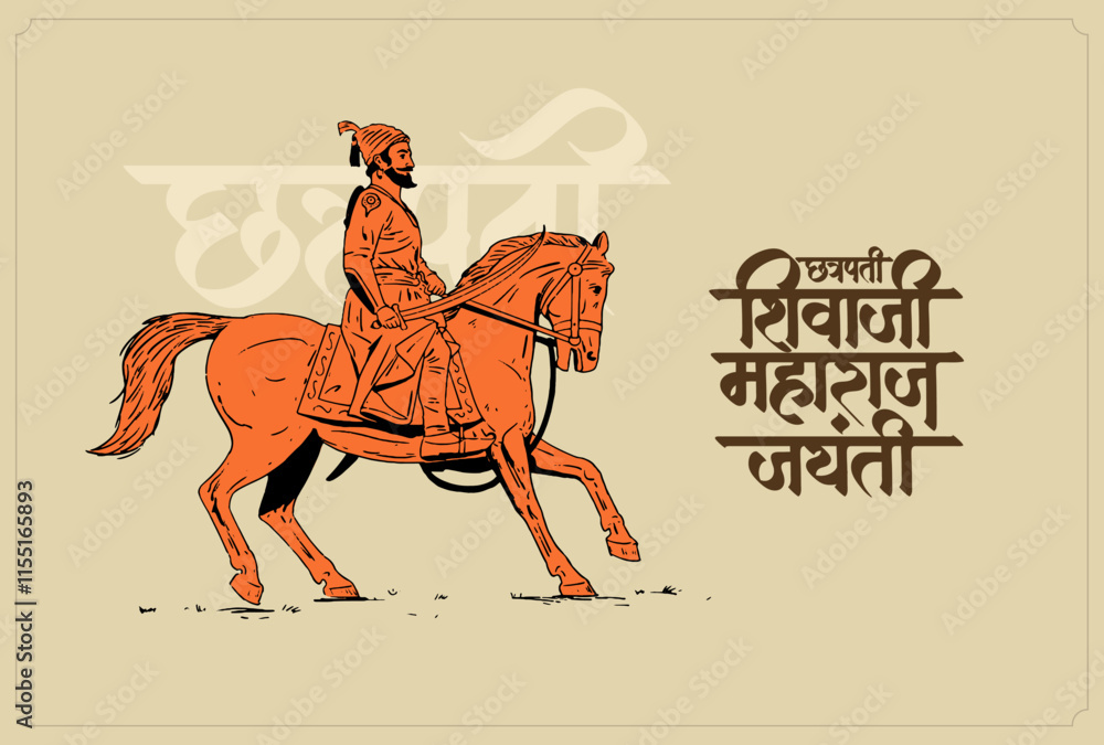 Chhatrapati Shivaji Maharaj hand drawn, sketch, vector illustration ...