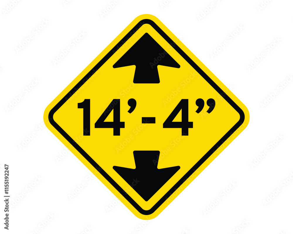 Vector de Stock Low Clearance Ahead Sign Warning Drivers of Height ...