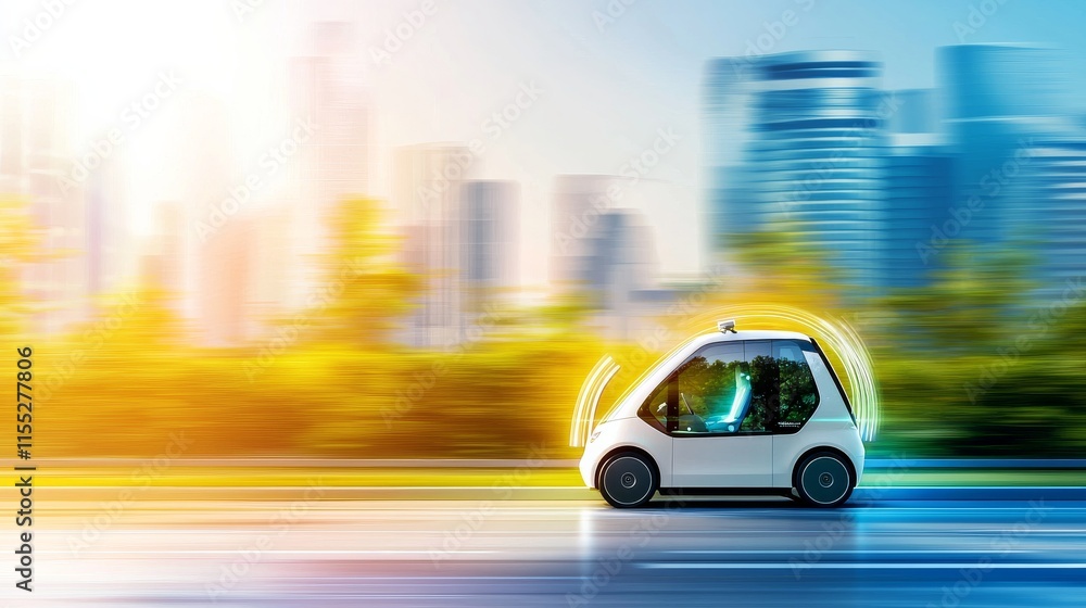 Innovative self-driving car design with lidar sensors on scenic ...