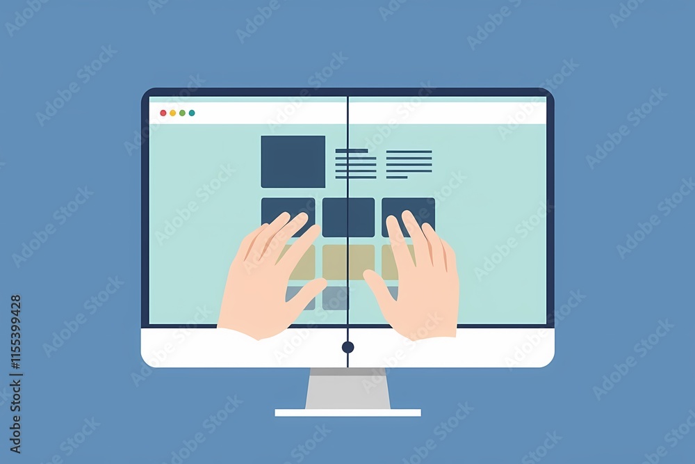 Hands-on Web Design: A pair of hands interacts with a computer screen ...