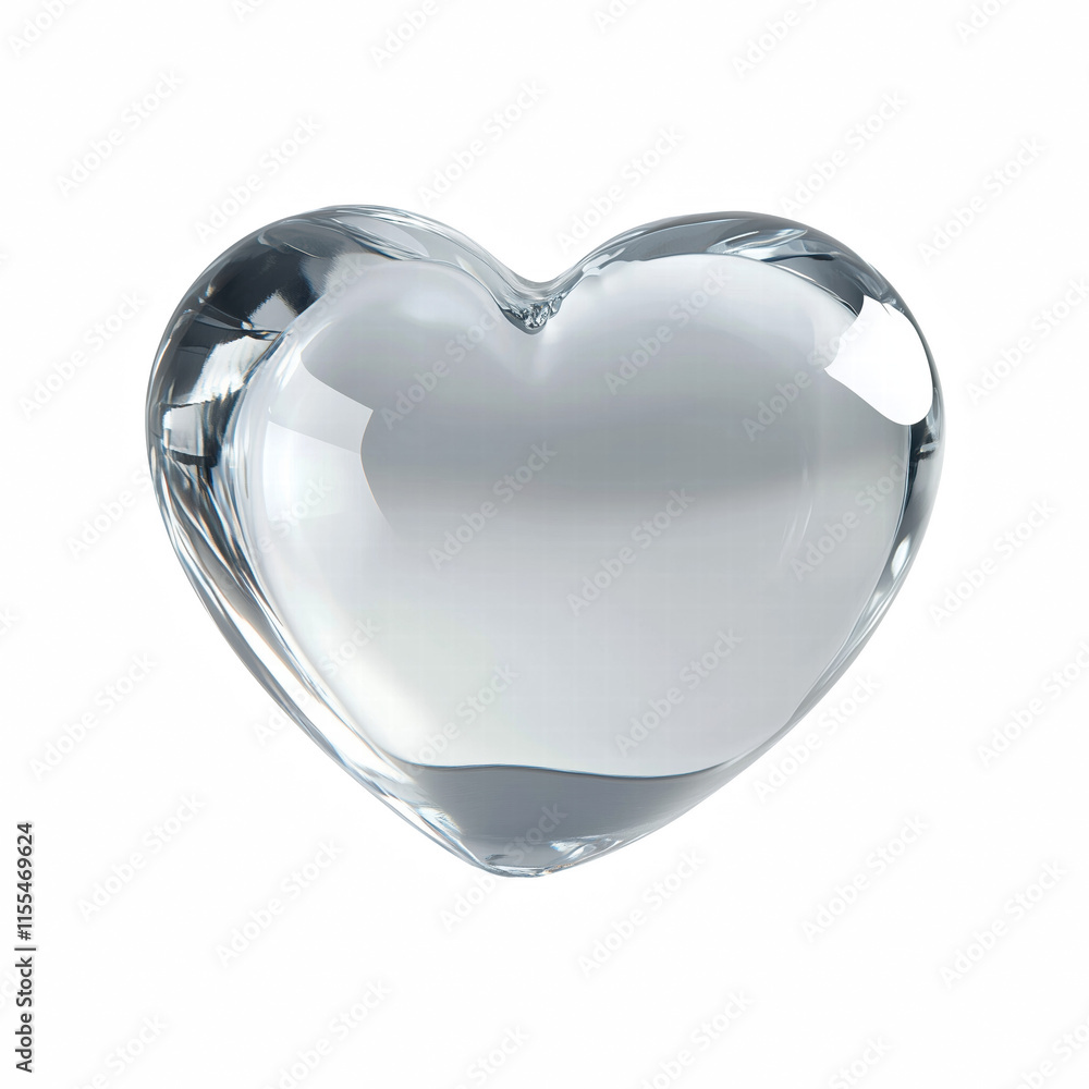 glass heart shape isolated on transparent background Generative Ai ...