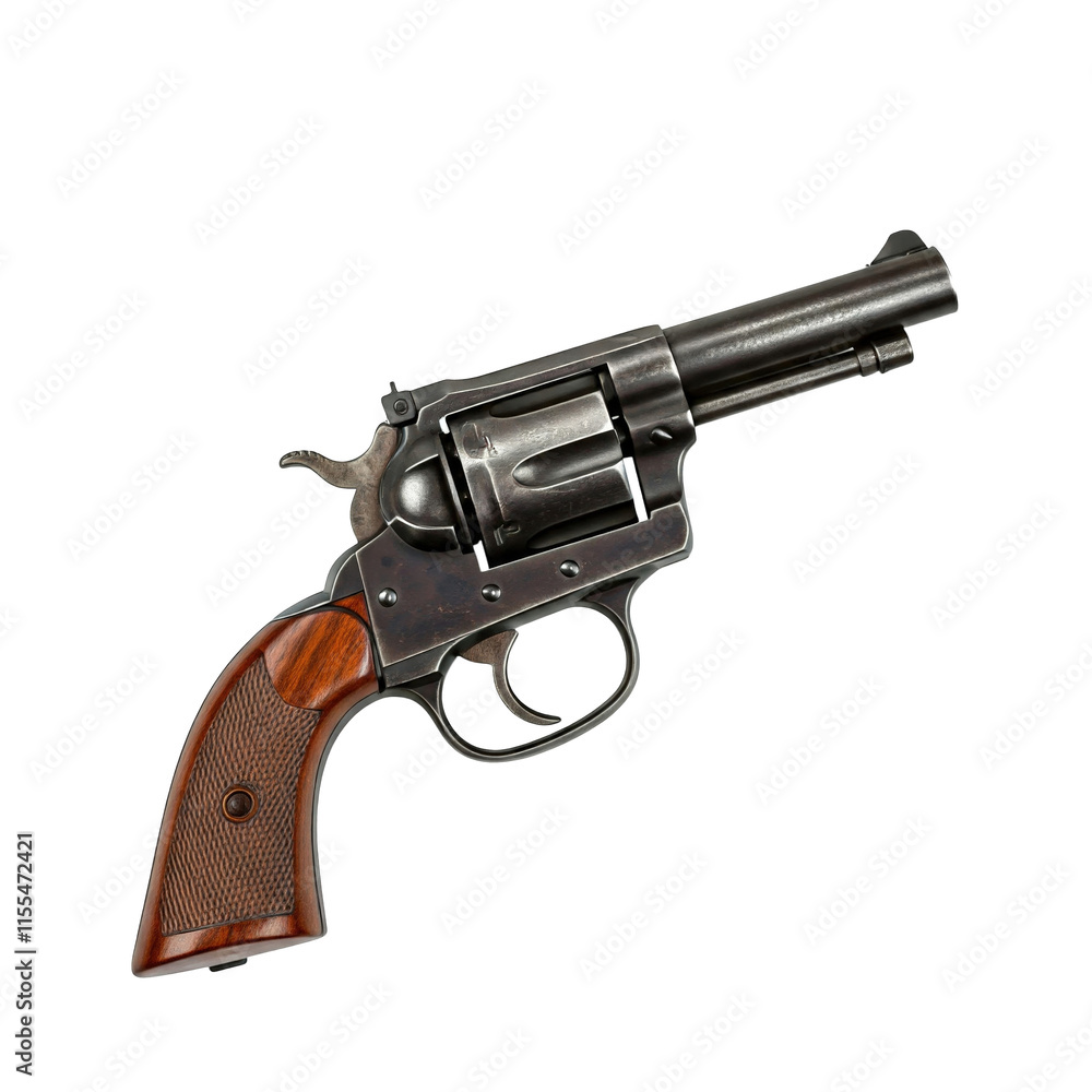 Vintage revolver isolated on transparent background png Stock Photo ...