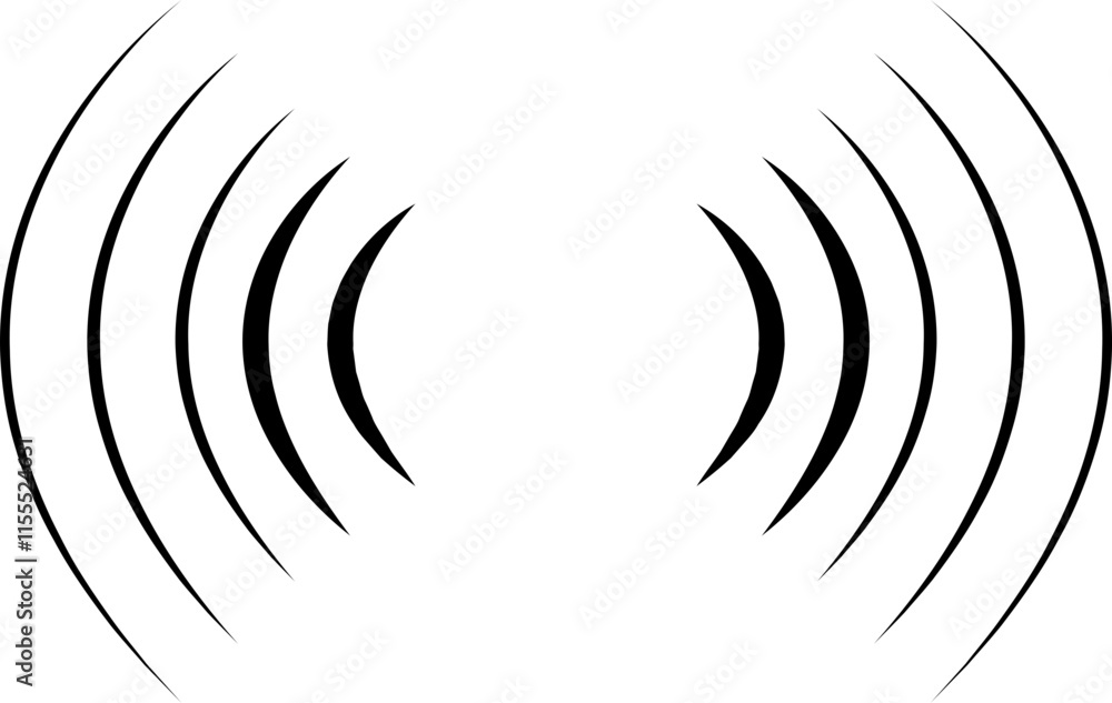 Concentric ripple circles sound waves icon. Seismic Earthquake alert ...