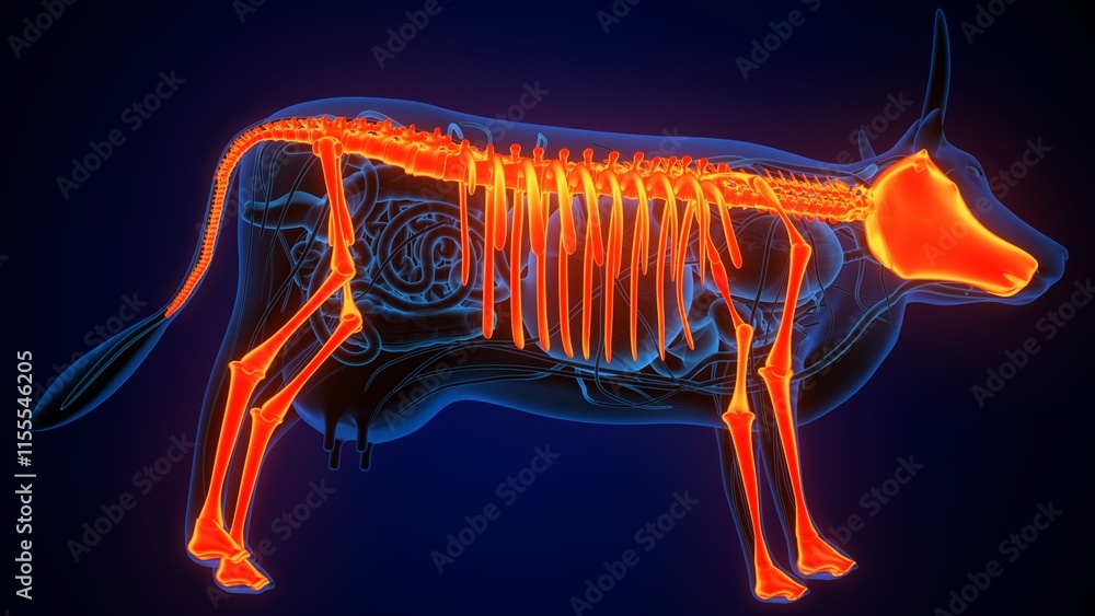 cow digestive stomach, liver, lungs and large intestine anatomy Stock ...