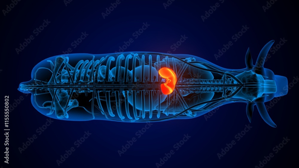 cow digestive stomach, liver, lungs and large intestine anatomy Stock ...