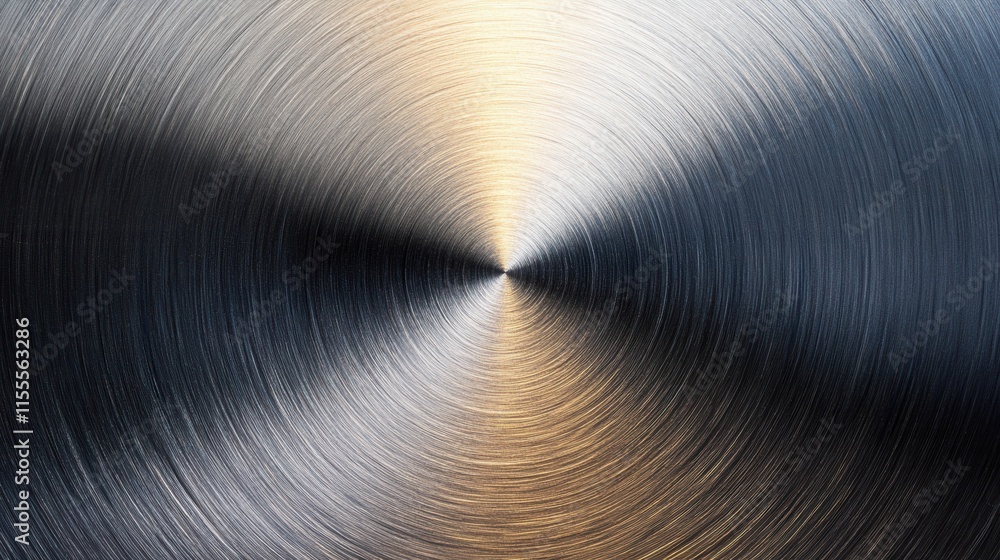 Brushed metal texture with concentric circles, dark to light gradient ...