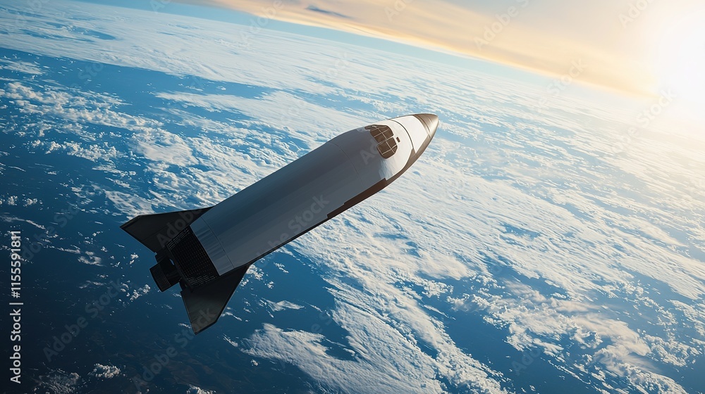 Rocket launch into space earth orbit high-resolution image atmospheric ...