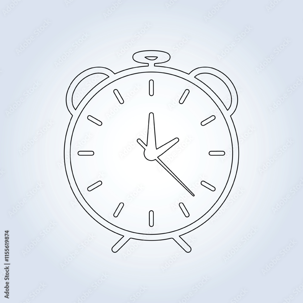 Clock outline icons, symbols, modern signs, linear pictograms, vector ...