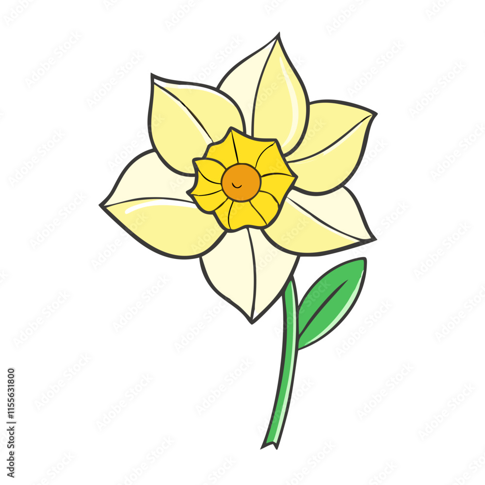 daffodil flower illustration, flower vector art, flower icon ...