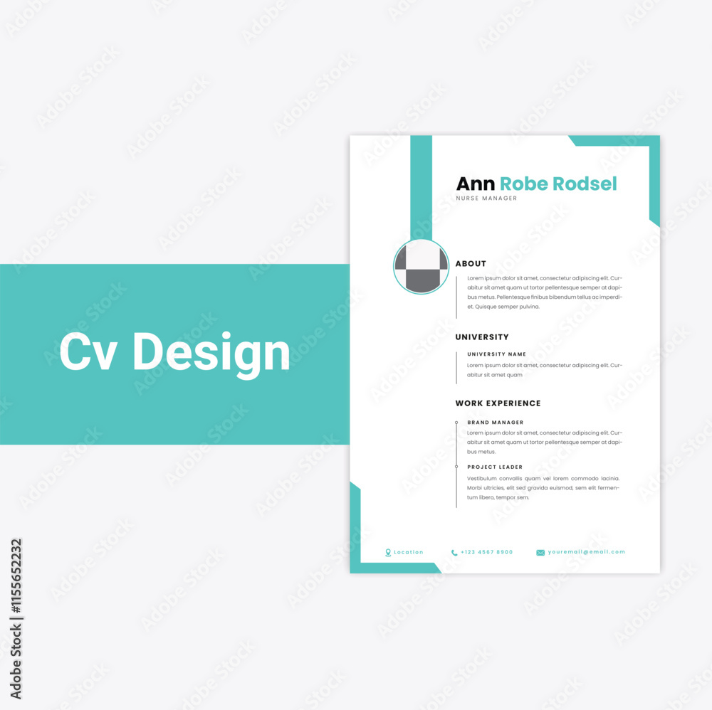 Modern Resume Template CV Cover Letter, Stock Vector | Adobe Stock